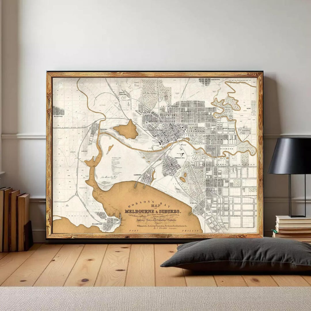 Old Map of Melbourne Australia 1851 Vintage Map Melbourne | Wall Map ...