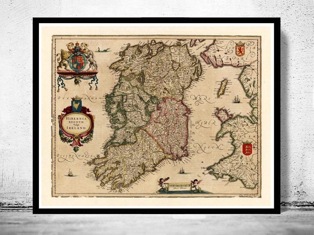 Vintage Map of Ireland 1640 Old Map of Ireland | Vintage Map Wall Art ...