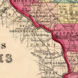 Old Map Illinois 1860 Vintage Map | Vintage Map Wall Art Print | Large ...