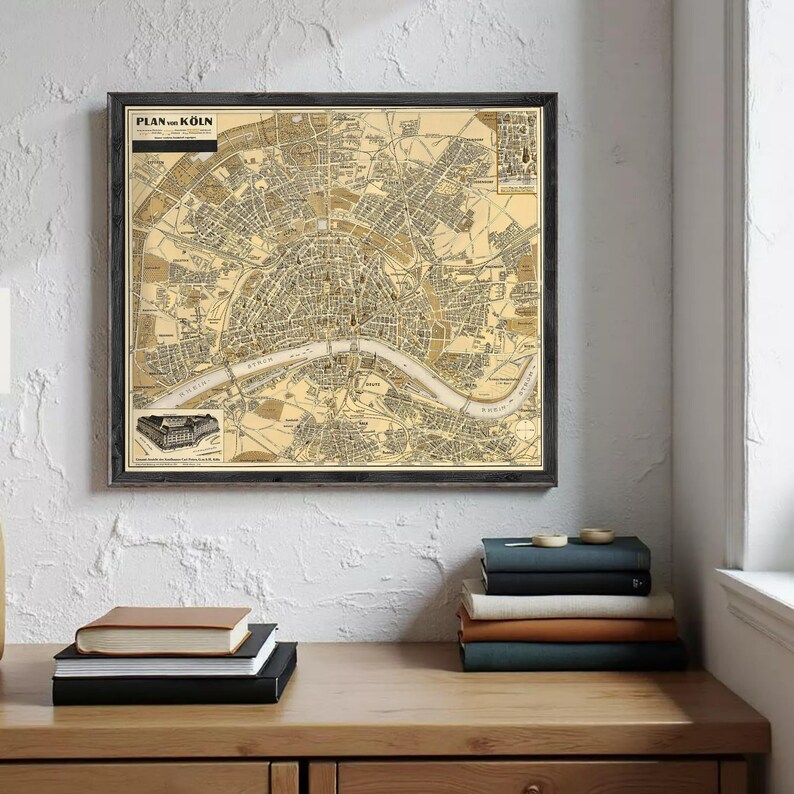 Old Map of Koln Germany 1930 Vintage Map | Wall Map Print - Etsy