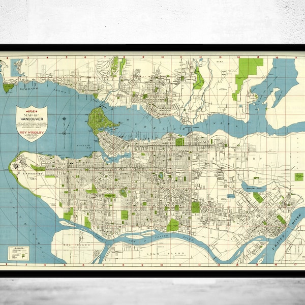 Old Map of Vancouver Canada Vintage Map | Vintage Poster - Etsy
