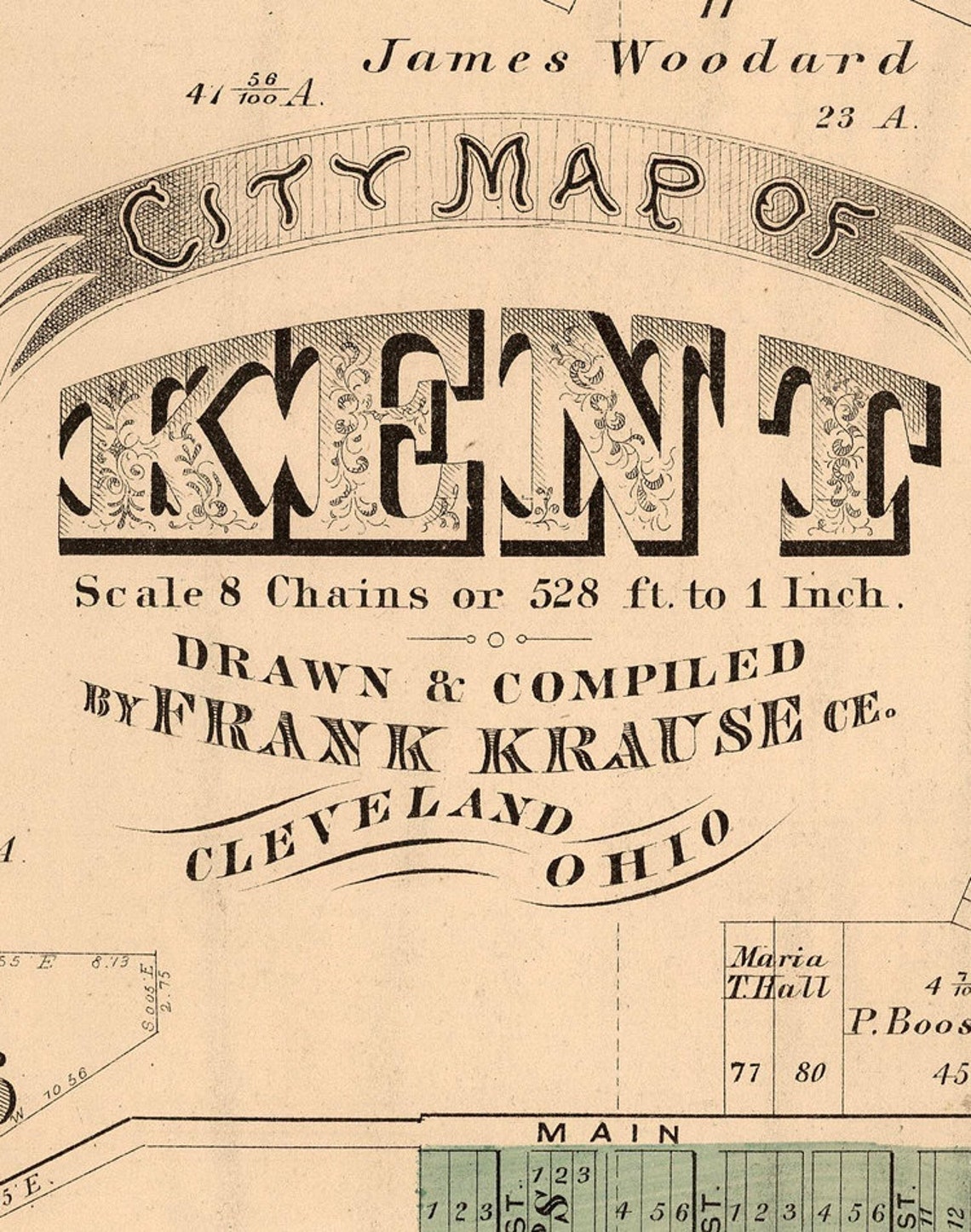 Old Map of Kent Ohio 1874 Vintage Map Vintage Poster Wall - Etsy