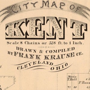 Old Map of Kent Ohio 1874 Vintage Map | Vintage Poster Wall Art Print ...