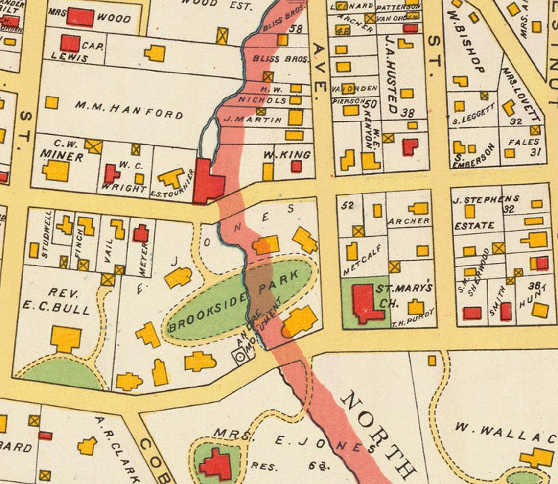 Old Map Tarrytown of New York 1893 Vintage Poster Wall Art | Etsy