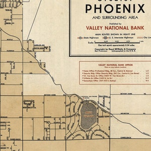 Old Map of Phoenix Arizona 1947 Vintage Map | Vintage Poster Wall Art ...