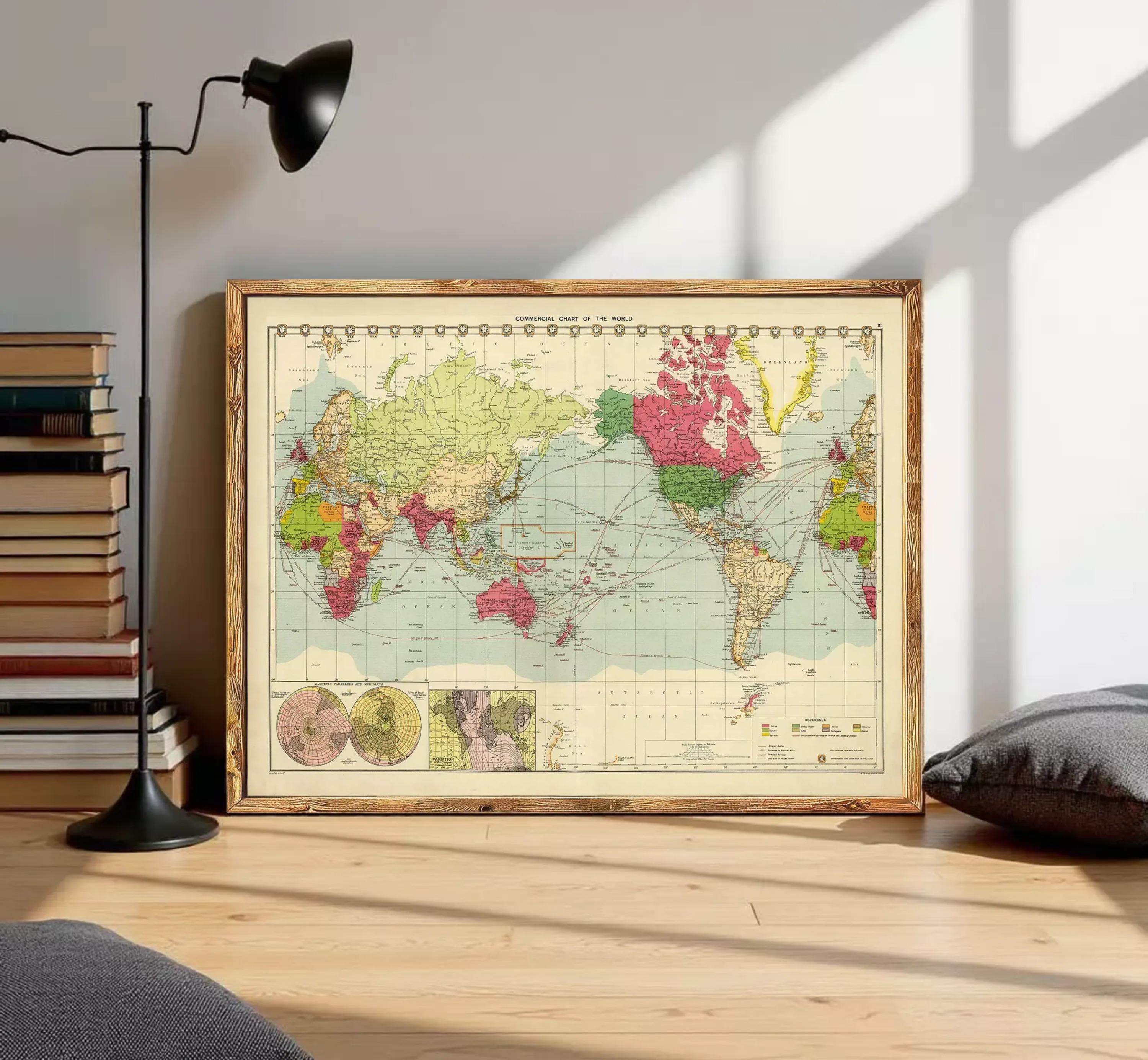 Old Map of the World in 1922 Vintage Map | Vintage World Map - Etsy
