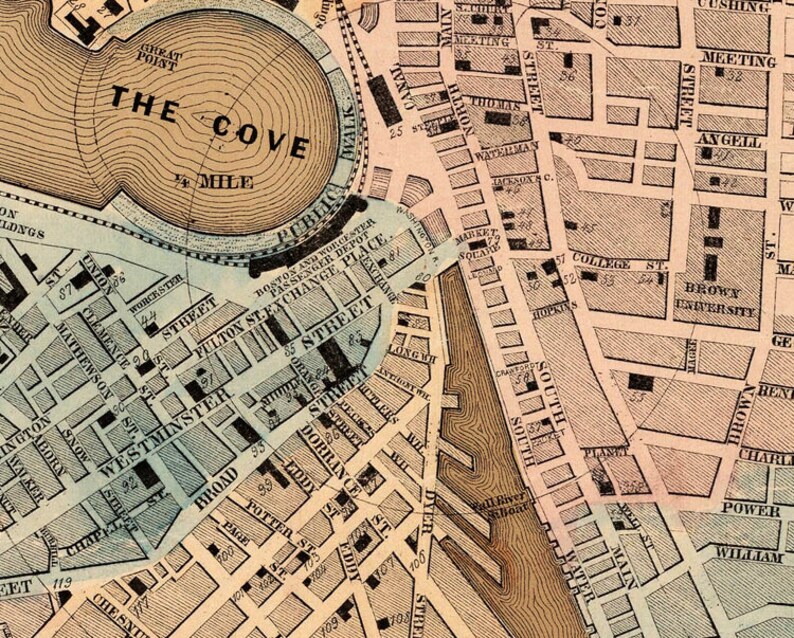 Old Map of Providence 1849 Rhode Island Vintage Map Vintage - Etsy