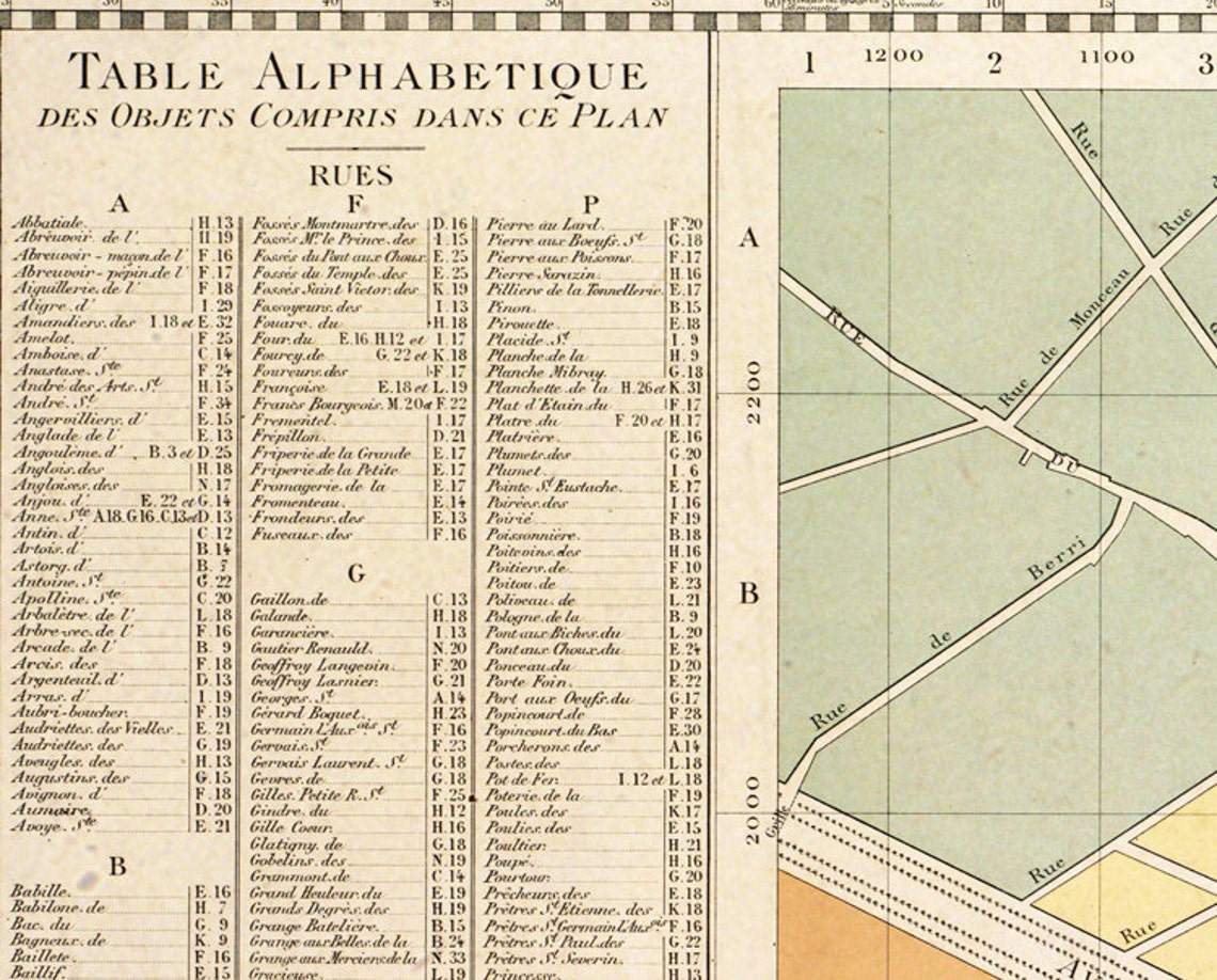 Old Map of Paris VERY LARGE MAP France 1904 Vintage Poster | Etsy