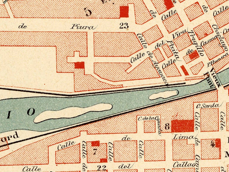 Old Map of Lima Peru 1896 Vintage Poster Wall Art Print - Etsy