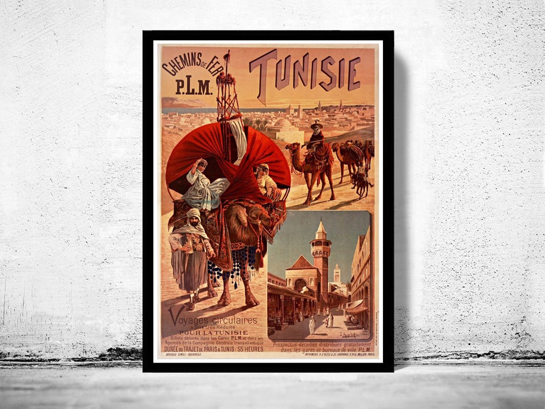 Vintage Poster of Tunisie Tunisia 1891 Tourism Poster Travel Vintage ...
