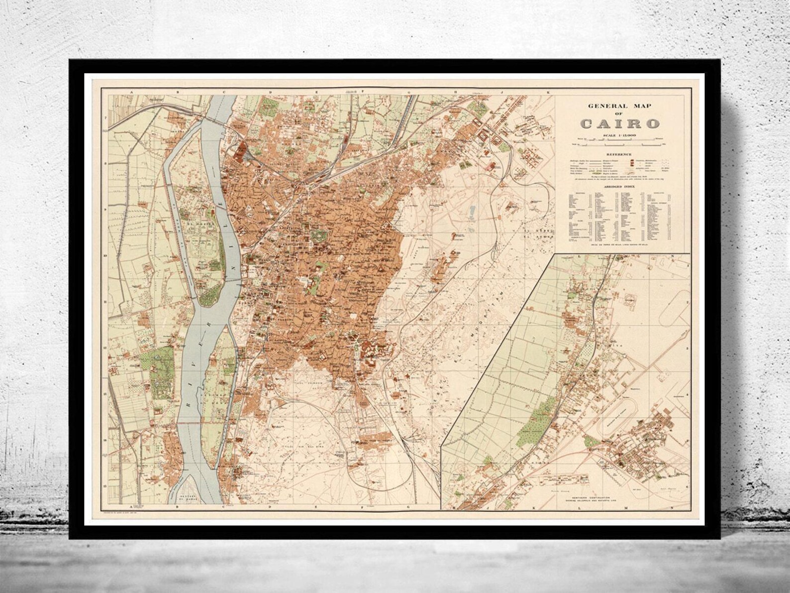 Old Map of Cairo Egypt 1920 | Wall Map Print - Etsy Canada