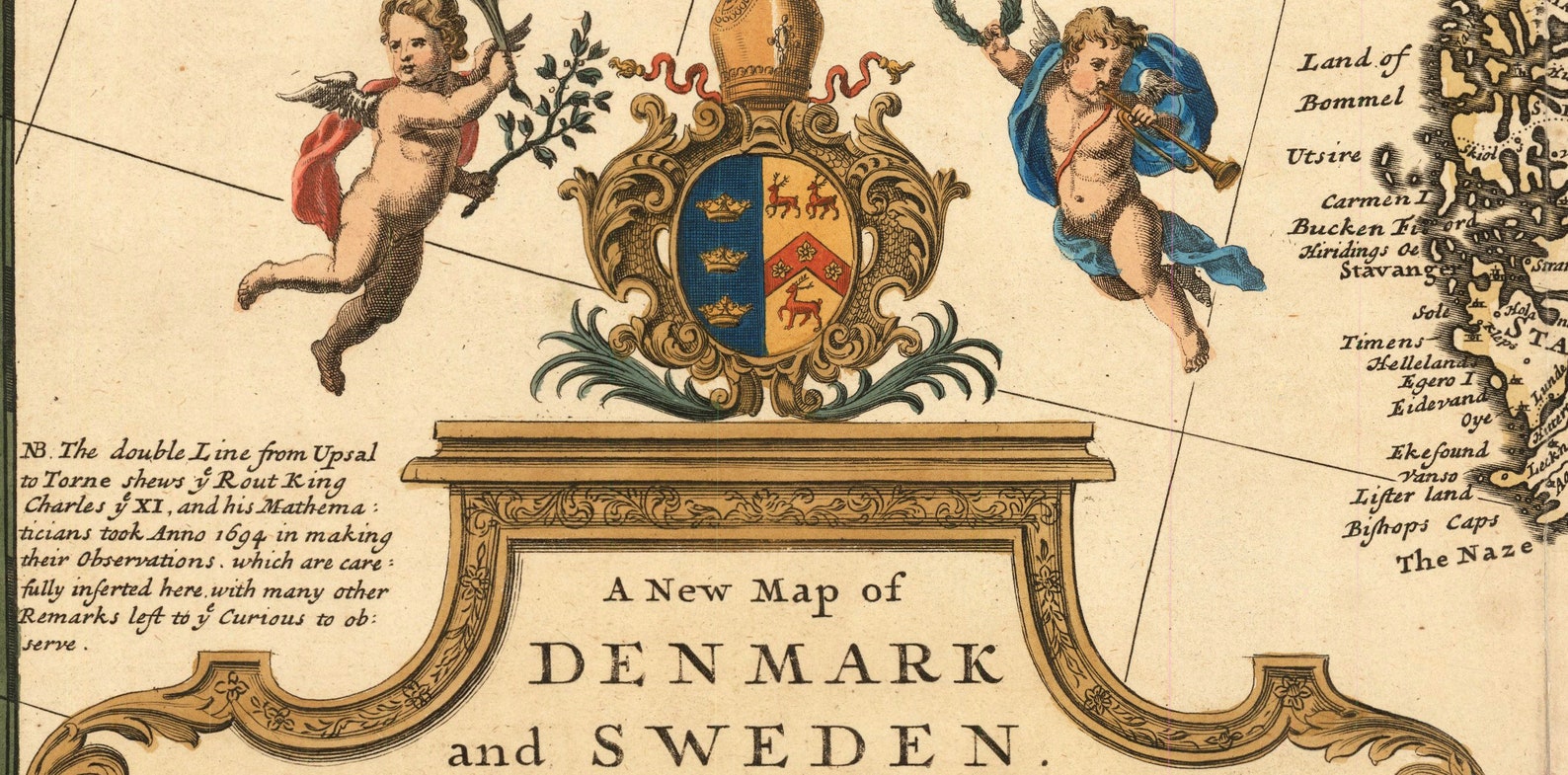 Old Map of Sweden and Denmark 1720 Vintage Map Vintage | Etsy