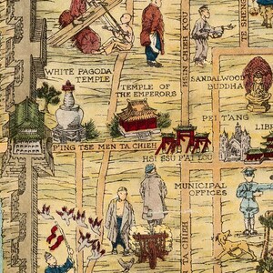 Old Map of Beijing China 1936 Vintage Map | Vintage Poster Wall Art ...