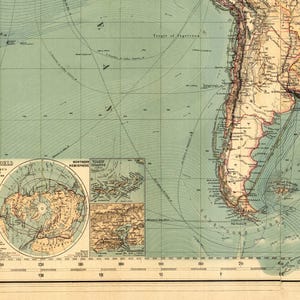 Great Vintage World Map in 1882 | World Map Gift World Map Print ...