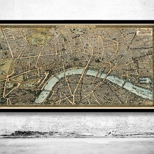 Old Map of London 1892 Birdseye View London Vintage Map | Etsy