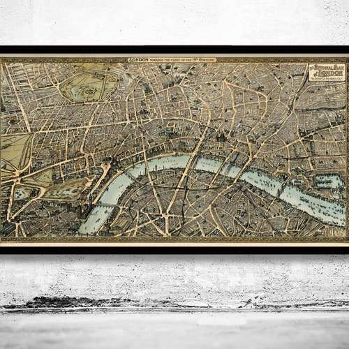 Old Map of London Map 1880 Vintage Poster Wall Art Print - Etsy