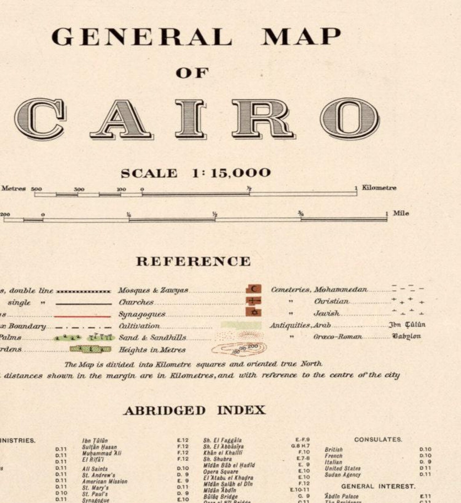 Old Map of Cairo Egypt 1920 | Wall Map Print - Etsy Canada