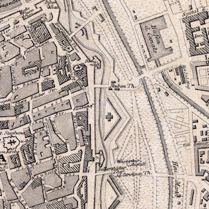 Old Map of Vienna Wien With Gravures Austria 1844 Vintage Map Vintage ...