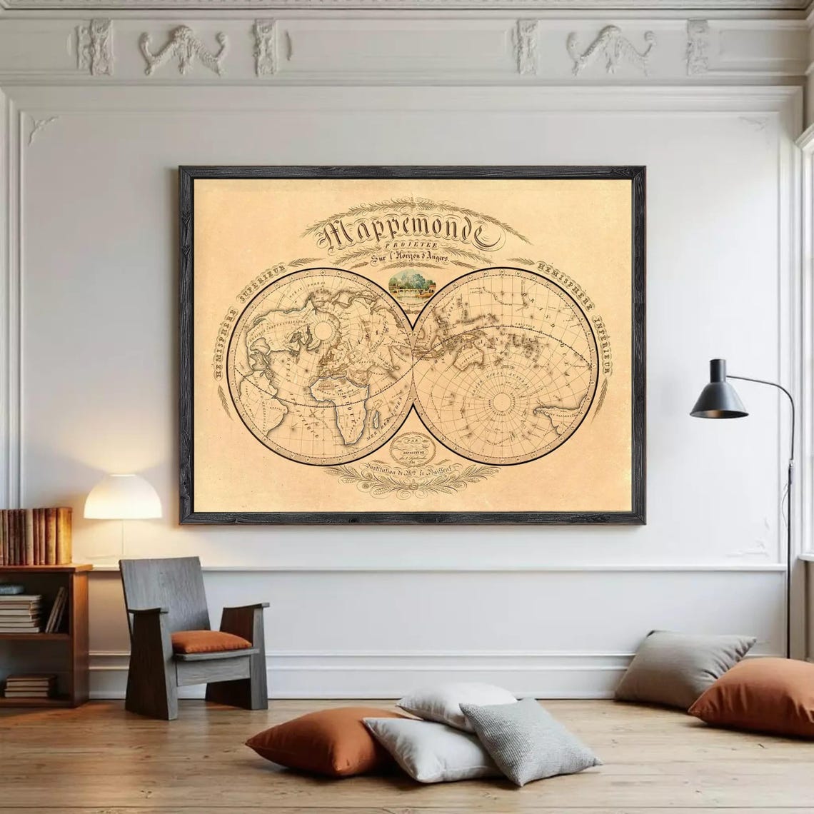 Old Map of the World 1839 Old Map of the World | Vintage World Map - Etsy