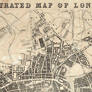 Old Map of London England 1845 Vintage Map of London | Wall Map Print ...