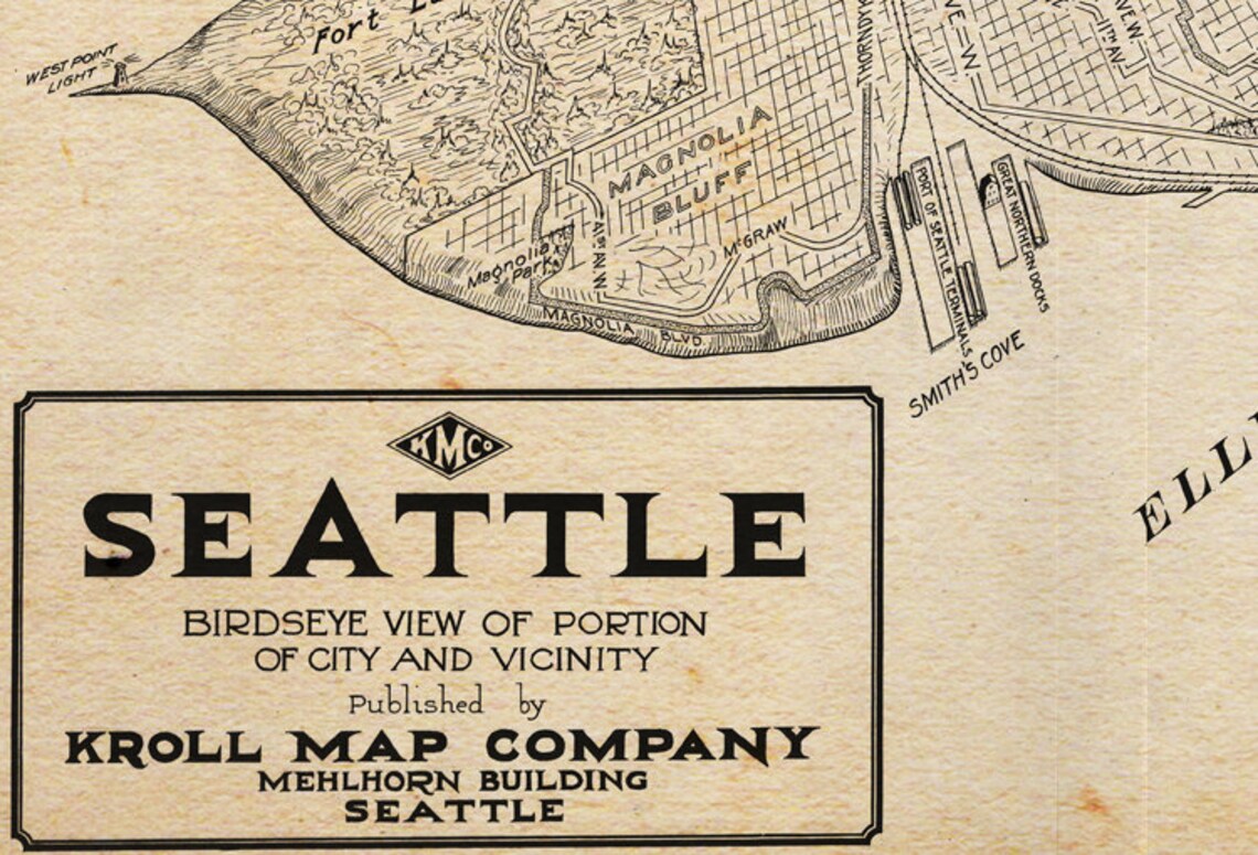 Old Map of Seattle Washington 1925 Vintage Map Vintage - Etsy