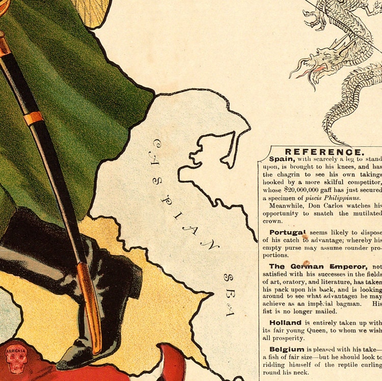 Vintage Comic Map of Europe 1899 Old Map Vintage Poster Wall - Etsy Canada