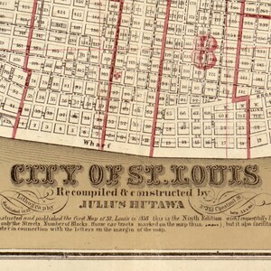 Old Map of Saint Louis City St Louis 1870 Vintage Poster - Etsy