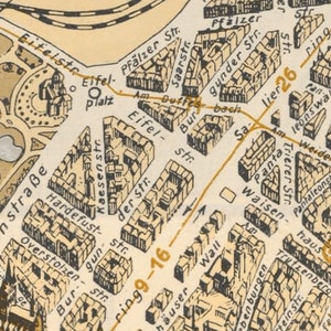 Old Map of Koln Cologne Germany 1930 Vintage Poster Wall Art Print Wall ...