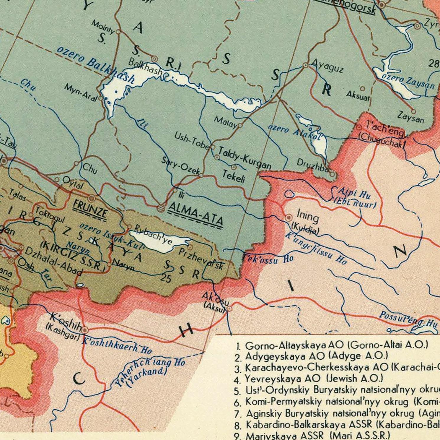 Old Map of Soviet Union CCCP USSR Map | Wall Map Print - Etsy