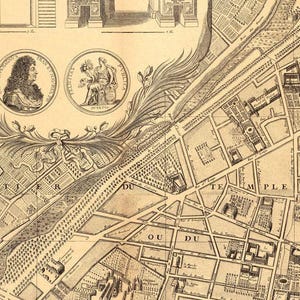 Old Map of Paris France 1710 Vintage Map | Vintage Map Wall Art Print ...