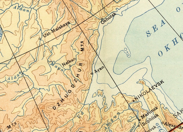 Old Map of Siberia 1918 Vintage Poster Wall Art Print - Etsy