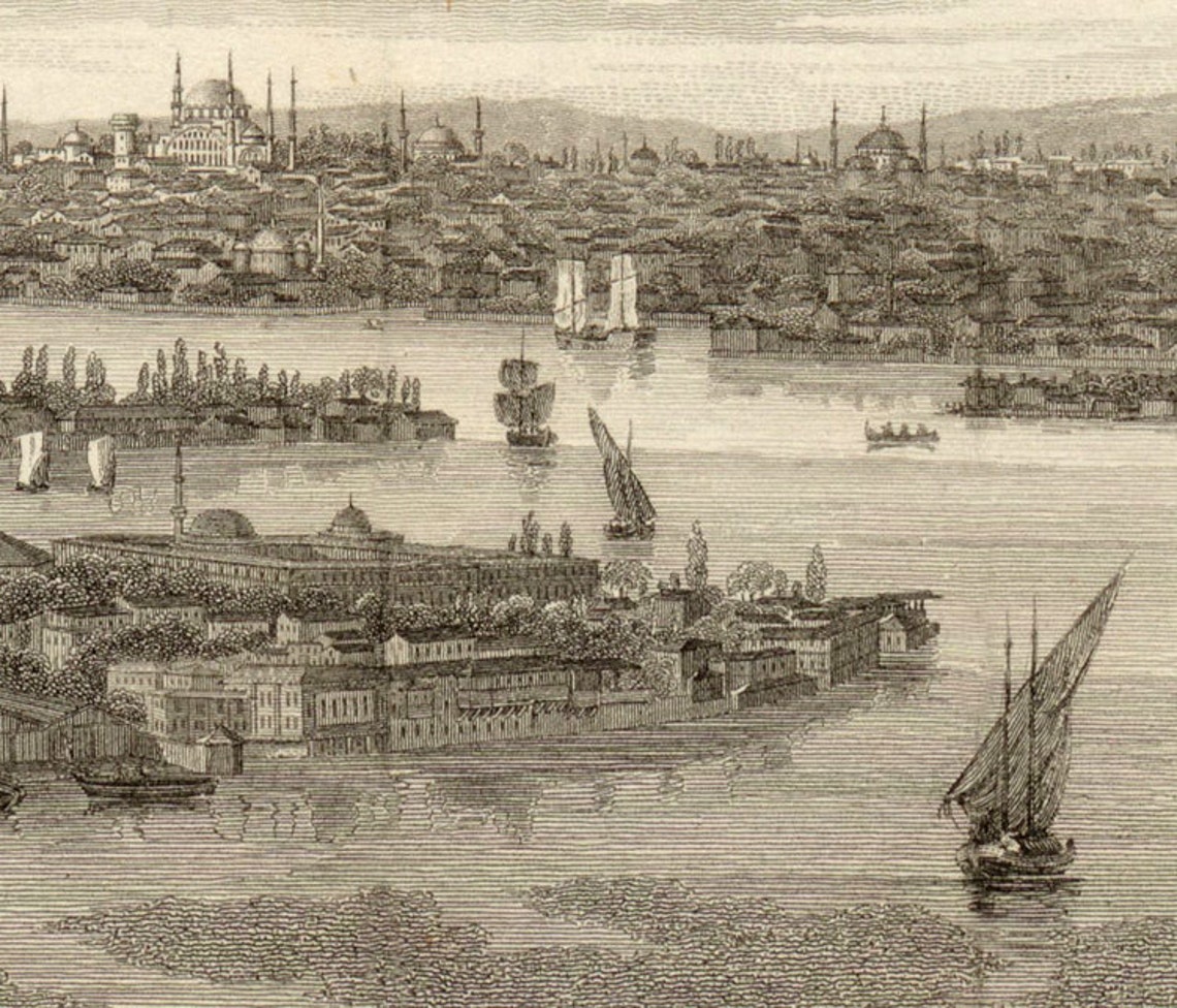Old Constantinople Istanbul Panoramic View 1811 Vintage - Etsy