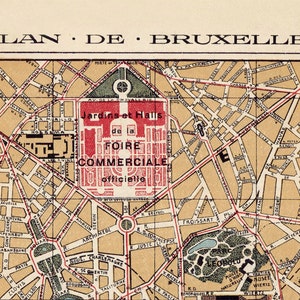 Old Map of Brussels Bruxelles Belgium 1924 Vintage Map | Vintage Poster ...