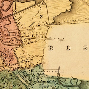 Old Map of Roxbury Boston 1849 Vintage Poster Wall Art Print Wall Map ...