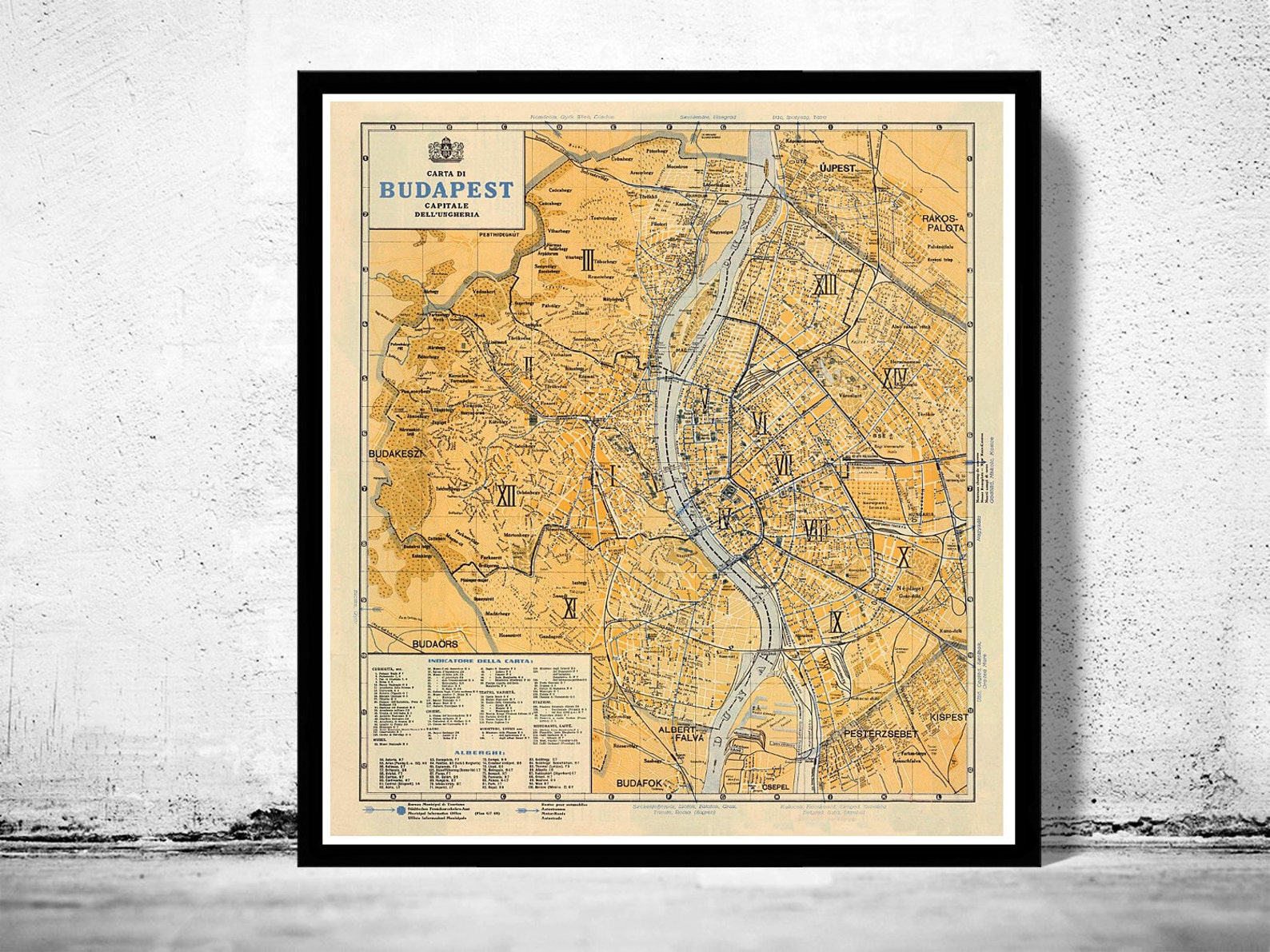 Old Map of Budapest Hungary 1935 Vintage Map Vintage Poster - Etsy