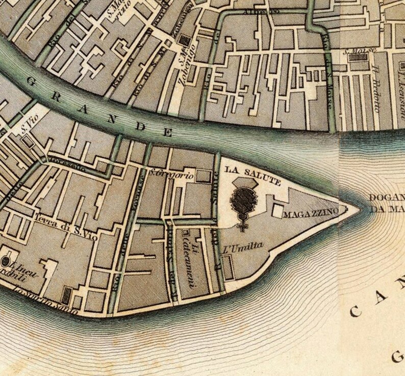 Old Map of Venice 1838 Vintage Map Vintage Poster Wall Art - Etsy