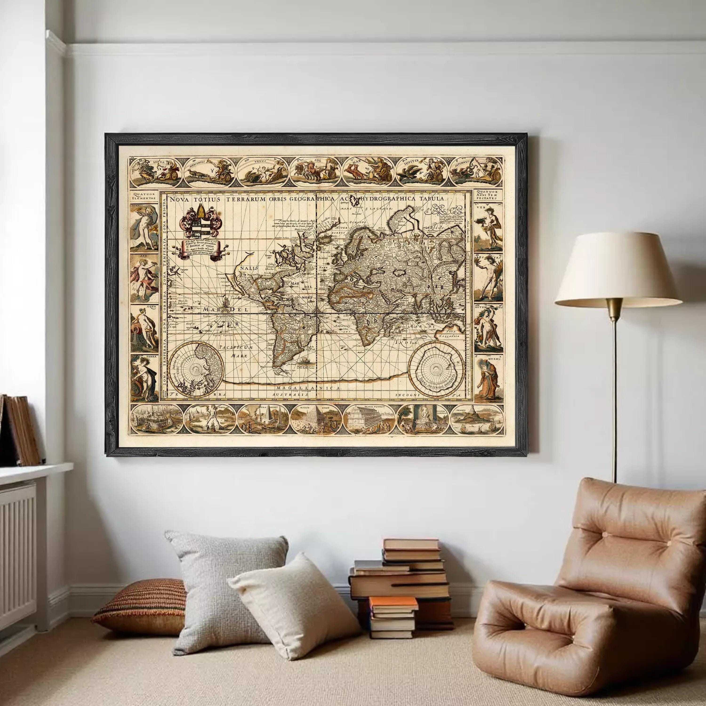 World Map Antique 1640 | Vintage World Map - Etsy