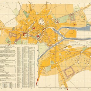 Old Map of Caen France 1942 Vintage Map | Vintage Map Wall Art Print ...