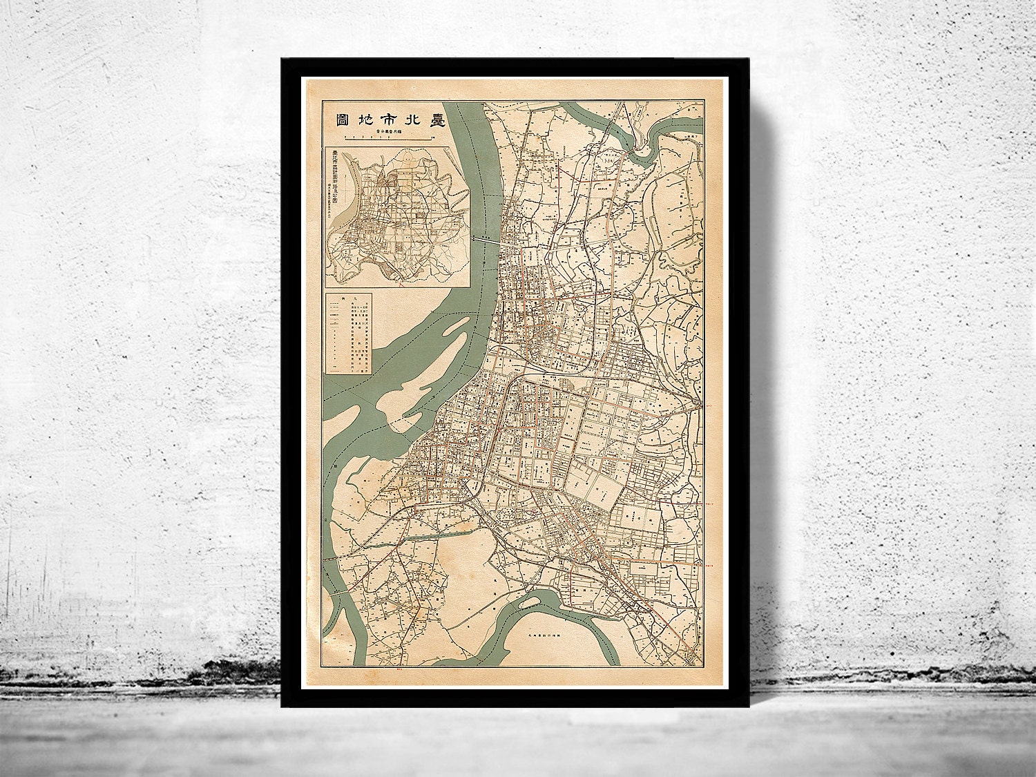 Old Map of Taipei Taiwan 1932 Vintage Map Vintage Poster - Etsy