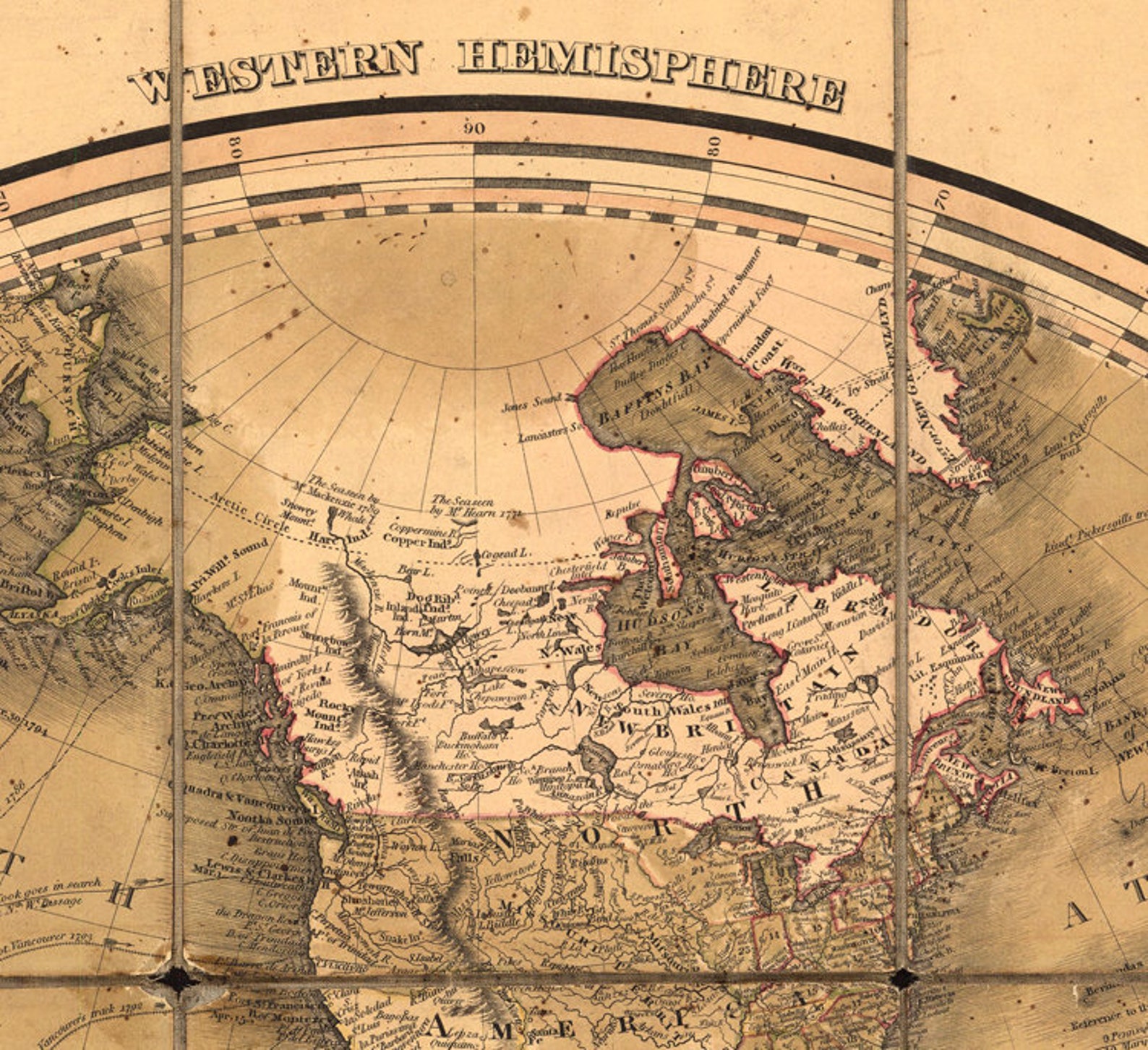 Old Map of the World 1819 World Wall Map Vintage Poster Wall - Etsy