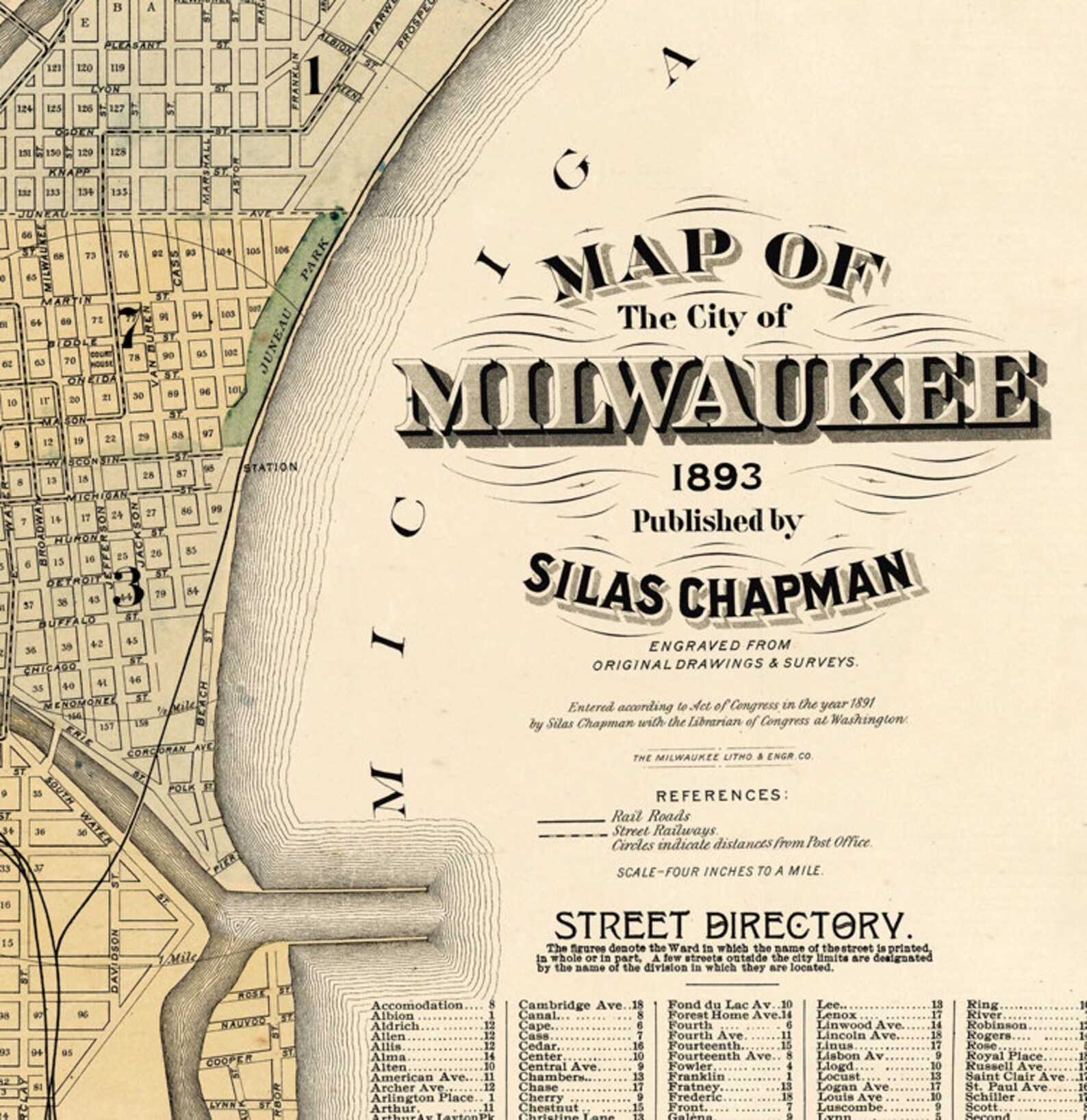 Old Map of Milwaukee 1893 Vintage Map Vintage Poster Wall - Etsy