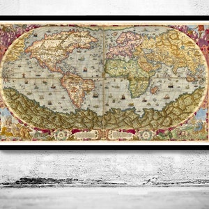 Old World Map 1593 New Discoveries Vintage World Map Vintage - Etsy