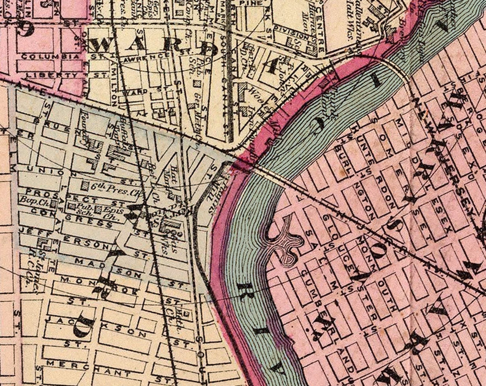 Old Map of Newark New Jersey 1872 Vintage Map Vintage Poster - Etsy
