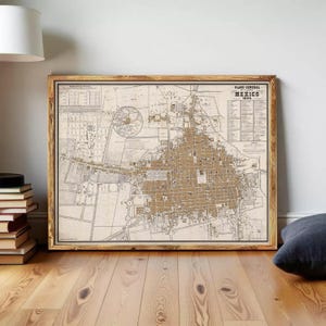 Old Map of Mexico City 1864 Mexico Vintage Map | Wall Map Print - Etsy UK