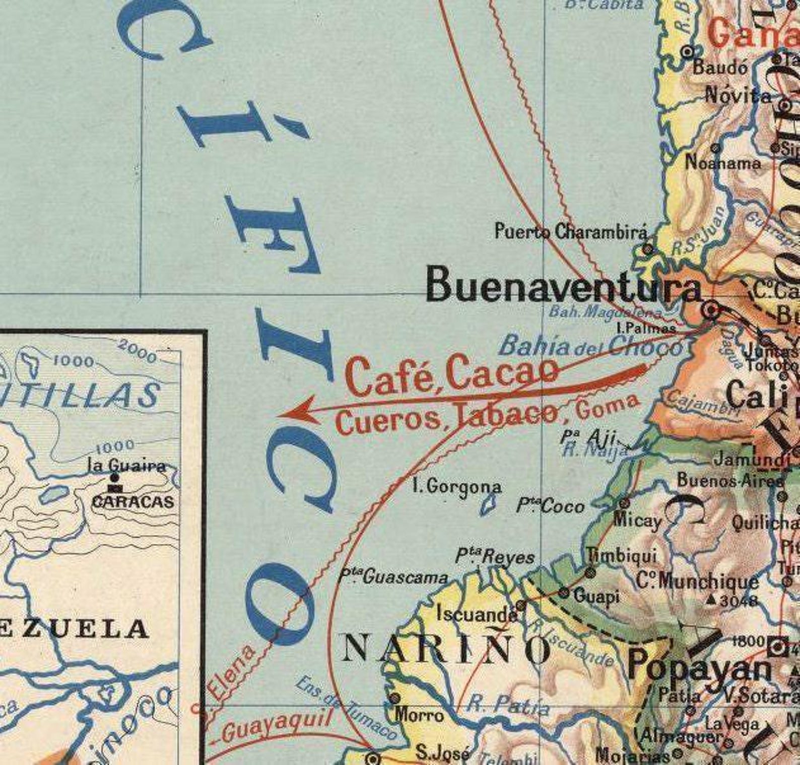 Old Map of Colombia 1920 Vintage Map | Wall Map Print - Etsy