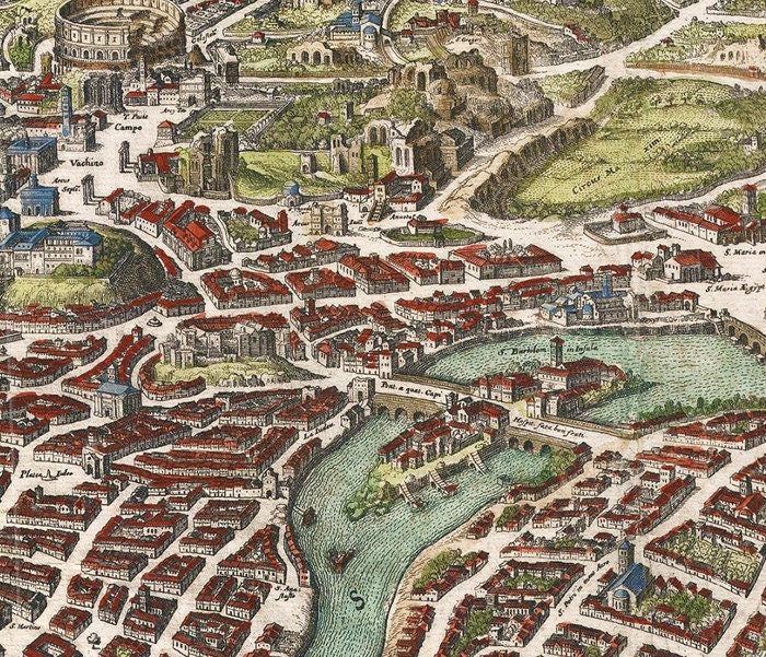 Old Map of Rome Roma Italy 1652 Antique Vintage Italy | Etsy