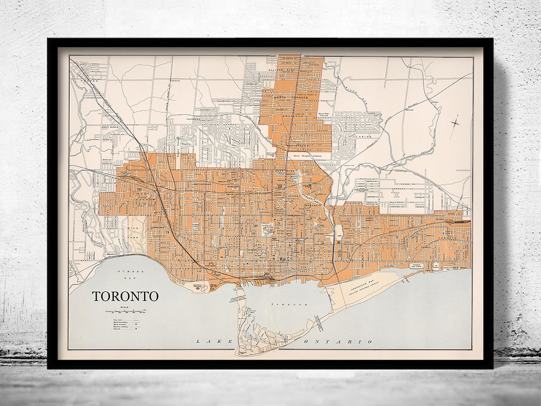 Old Map of Toronto Canada 1915 Vintage Map Vintage Poster Wall Art ...