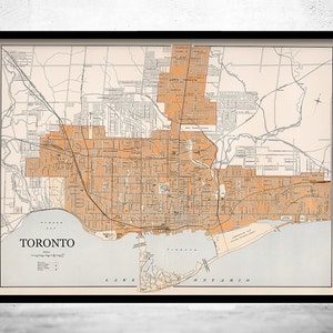 Old Map of Toronto Canada 1915 Vintage Map Vintage Poster Wall Art ...
