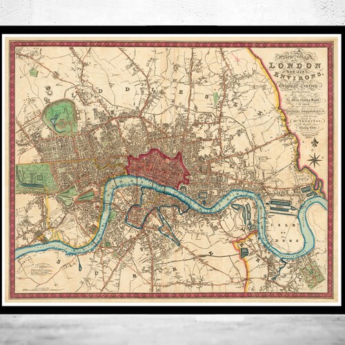 Illustrated Map of London Print - Etsy UK