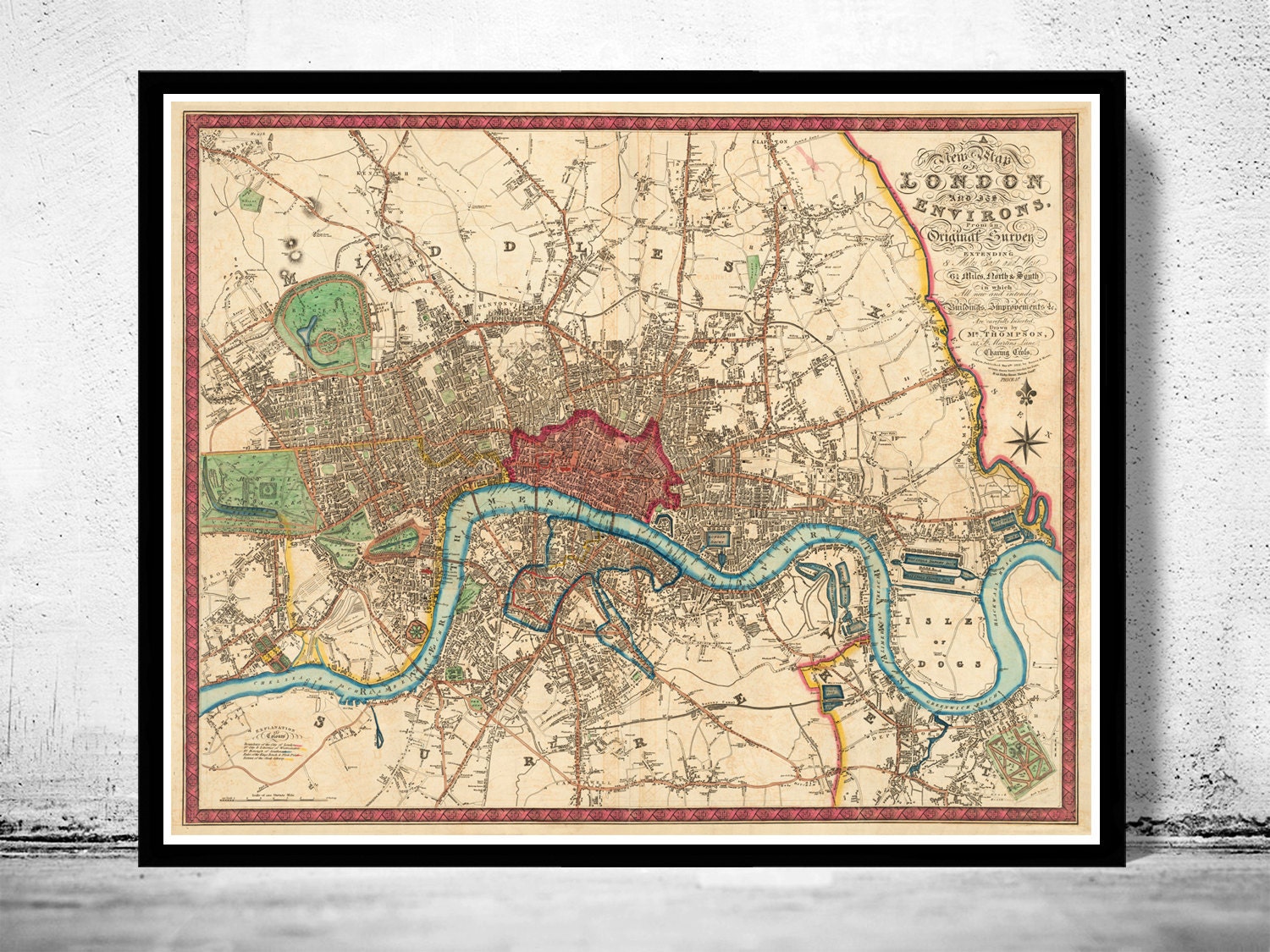 Old Map of London 1822 Vintage Map of London Vintage Poster - Etsy ...